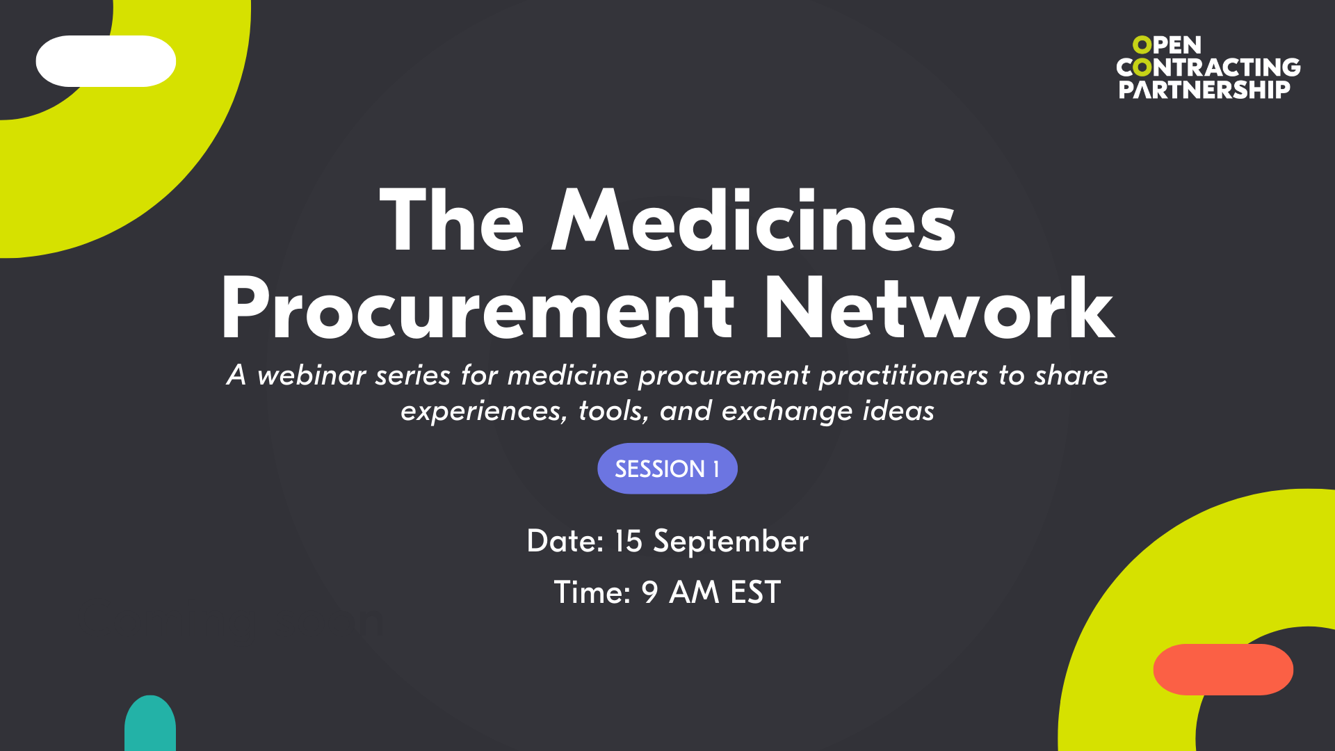 The Medicines Procurement Network — Webinar series - Open Contracting ...